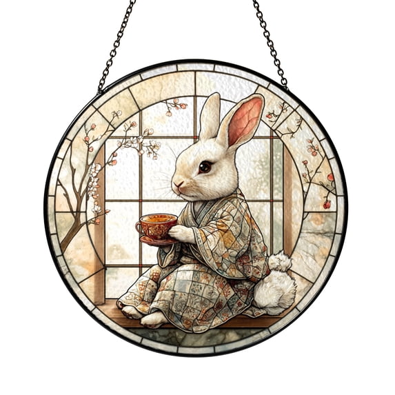 Bunny Window Suncatcher with Glass Effect, Decorative Animal Window Art ...