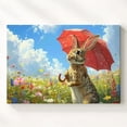 Bunny With Red Umbrella Posterplayful Spring Wall Art Home Decor ...
