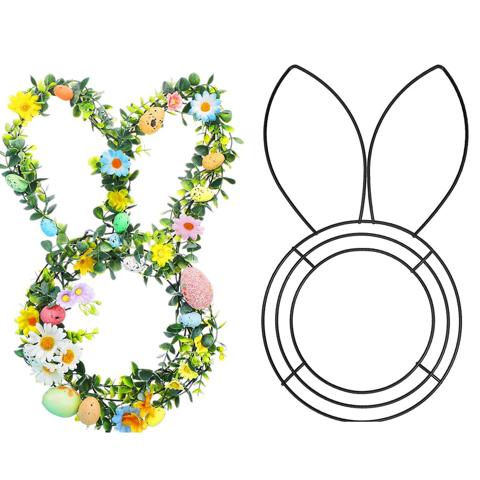 Bunny Wreath Form,1PCS 16 Inch Heart Shaped Wreath Forms, Bee Carrot ...