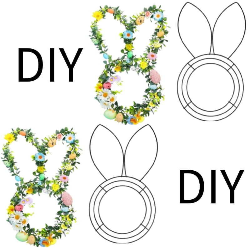 Bunny Wreath Form,2PCS 16 Inch Heart Shaped Wreath Forms, Bee Carrot ...