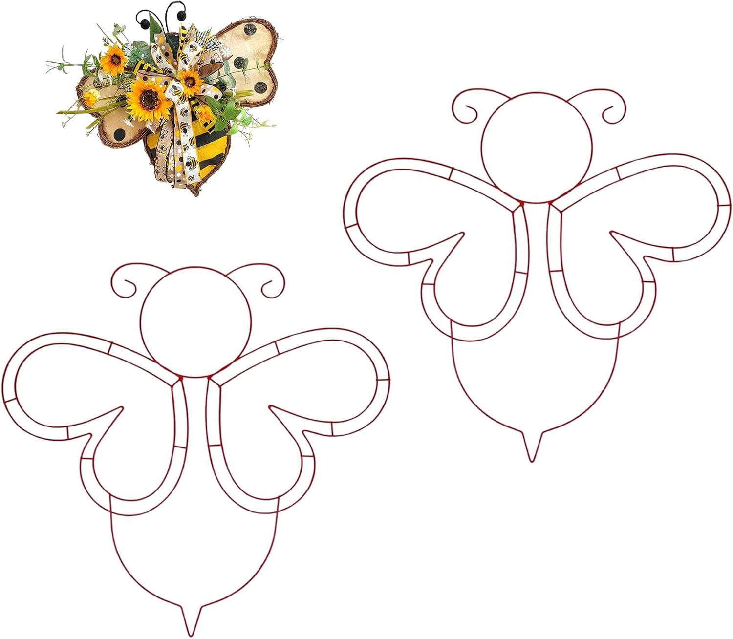 Bunny Wreath Form, 4 PCS 14 Inch Heart Shaped Wreath Forms, Bee Carrot ...