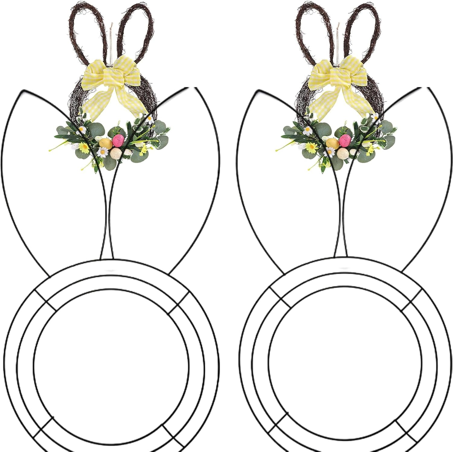 Bunny Wreath Form, 4 PCS 14 Inch Heart Shaped Wreath Forms, Bee Carrot ...