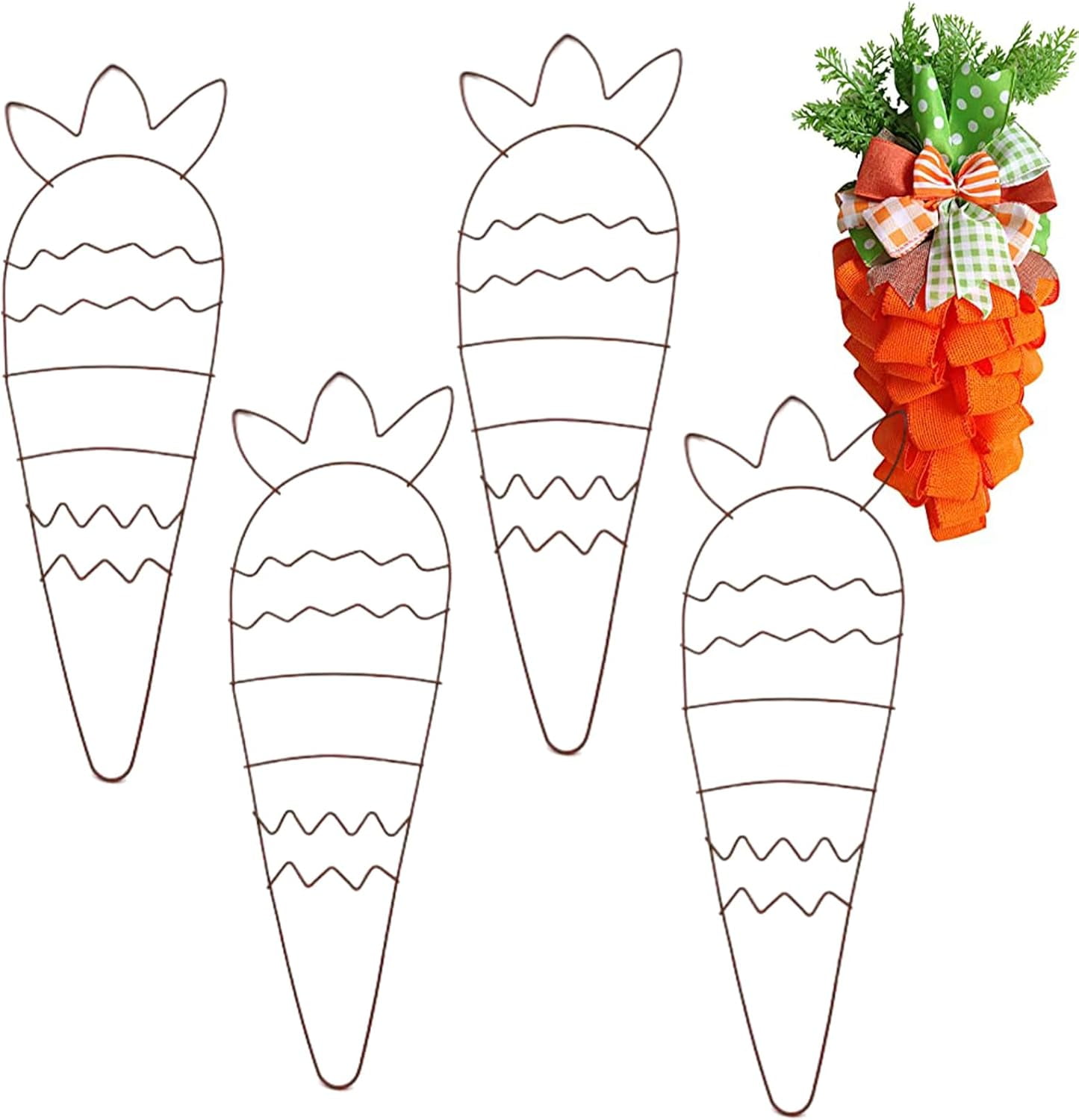 Bunny Wreath Form, 4 PCS Inch Heart Shaped Wreath Forms, Bee Carrot ...