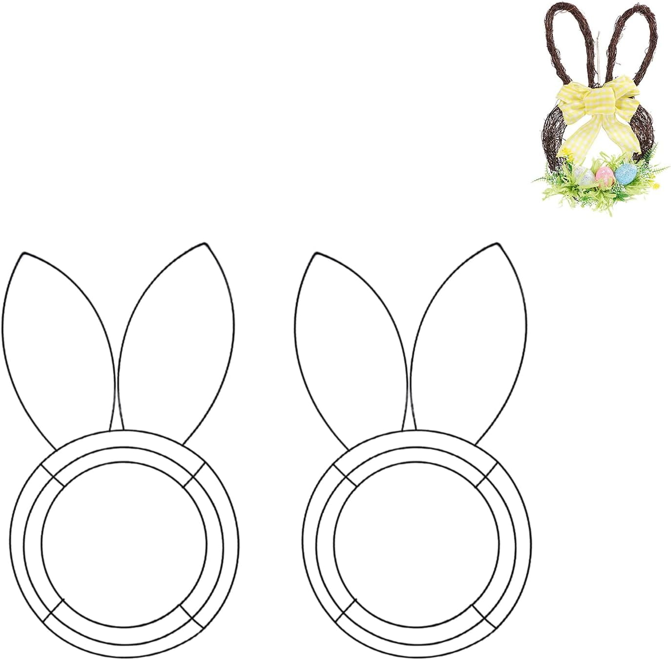 Bunny Wreath Form, Wire Wreath Frame, Metal Wreath Frame, 17 inch ...