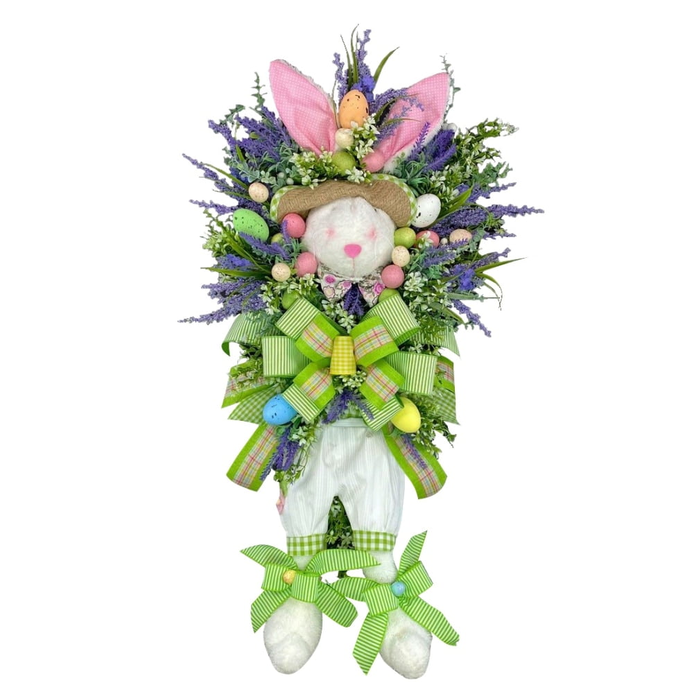 Bunny Wreath, Spring Wreaths for Front Door, Easter Rabbit Front Door ...