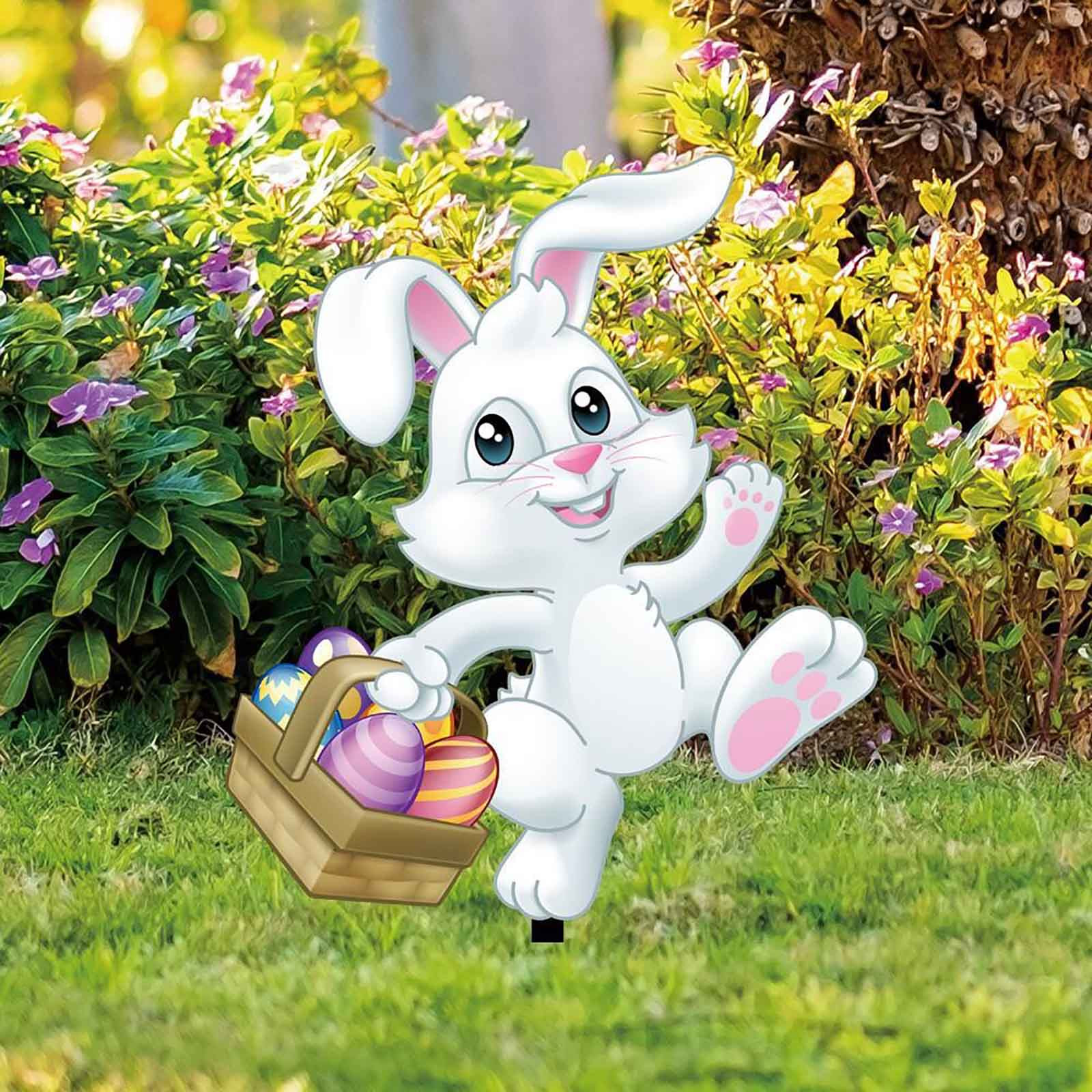 Bunny Yard Stakes Easter Decorations Outdoor Yard Signs Easter Gnomes ...