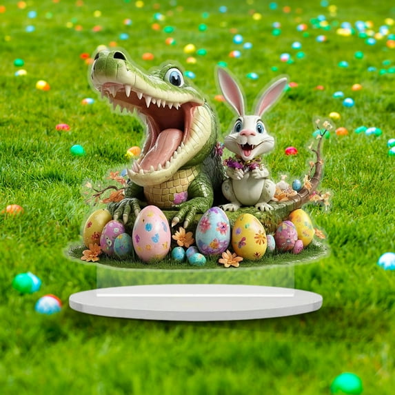 Bunny and Egg 2D Acrylic Tabletop Display, Holiday Hollow Out Ornament ...