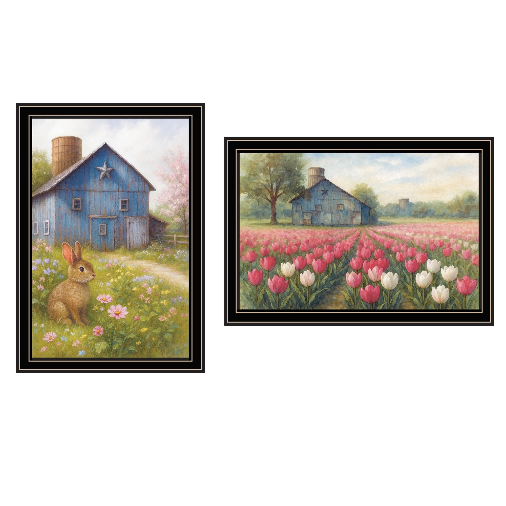 "Bunny enjoying Spring and Tulips" 2-Piece Vignette by Anthony Smith ...