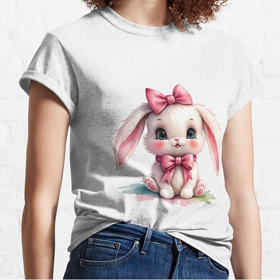 Bunny pink bows (coquette) Classic T-Shirt Vintage Birthday Gifts ...