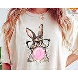 Bunny with Leopard Glasses Shirt Bubble Gum Bunny Shirt Easter Bunny ...