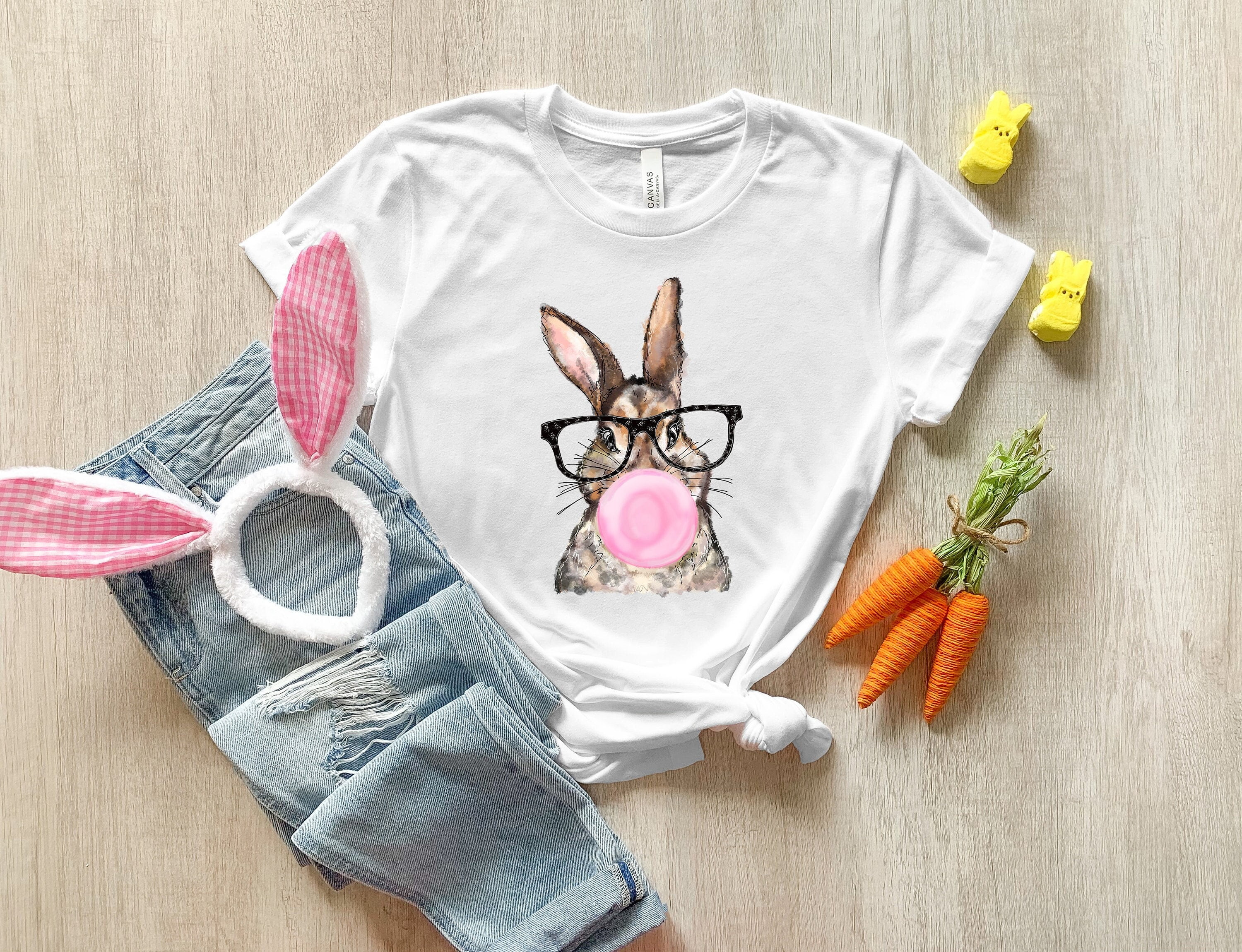 Bunny with Leopard Glasses shirt, Easter shirt, Easter bunny graphic ...