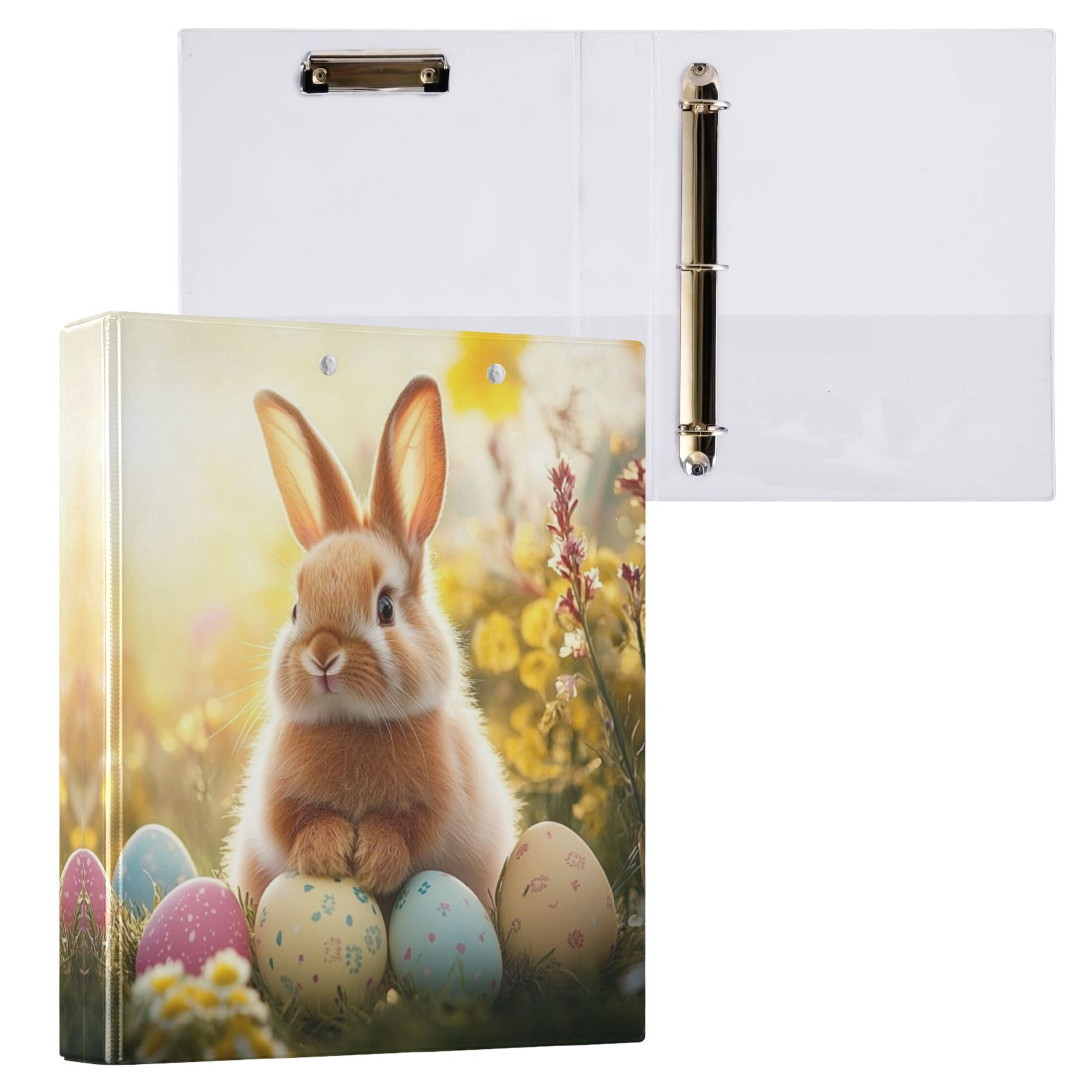Bunny with Long Ears 3 Ring Hardcover Binders 1.5in Round Rings for ...