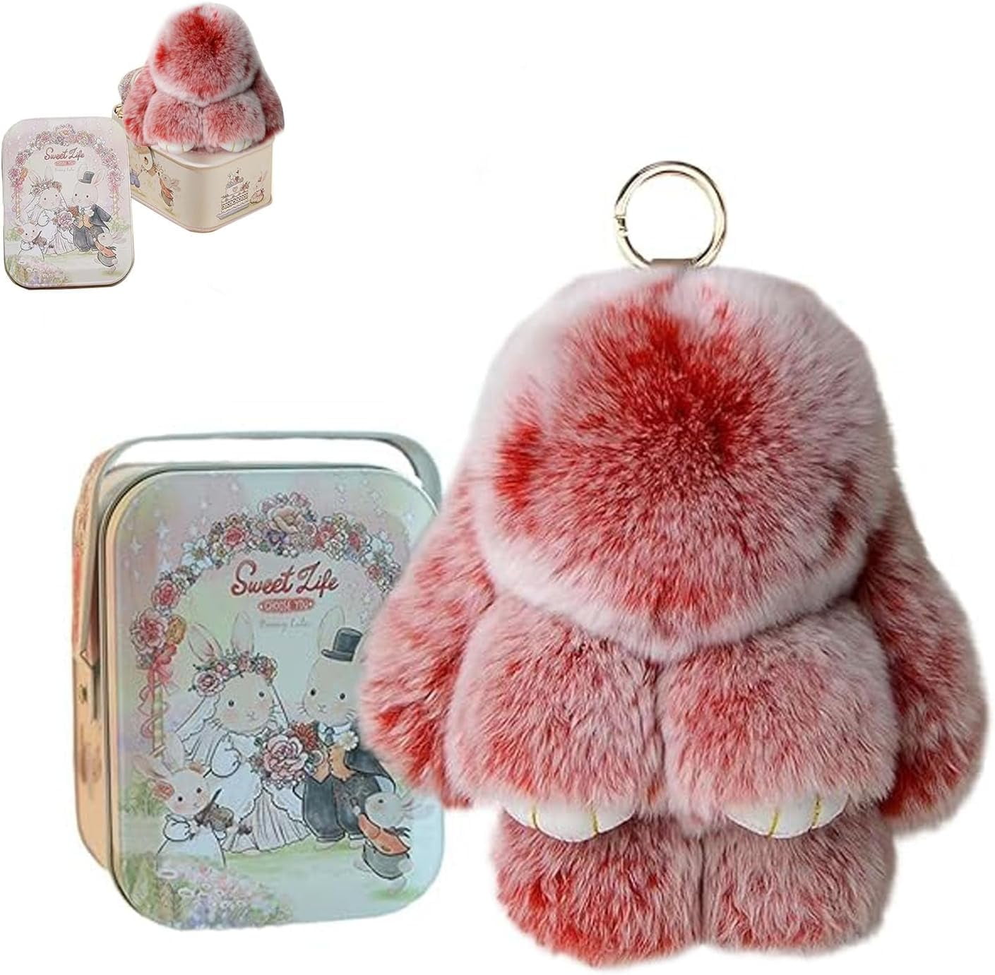 Bunnylulu Keychain with Box, Bunnylulu Keychain with Tin, Bunny Cute ...
