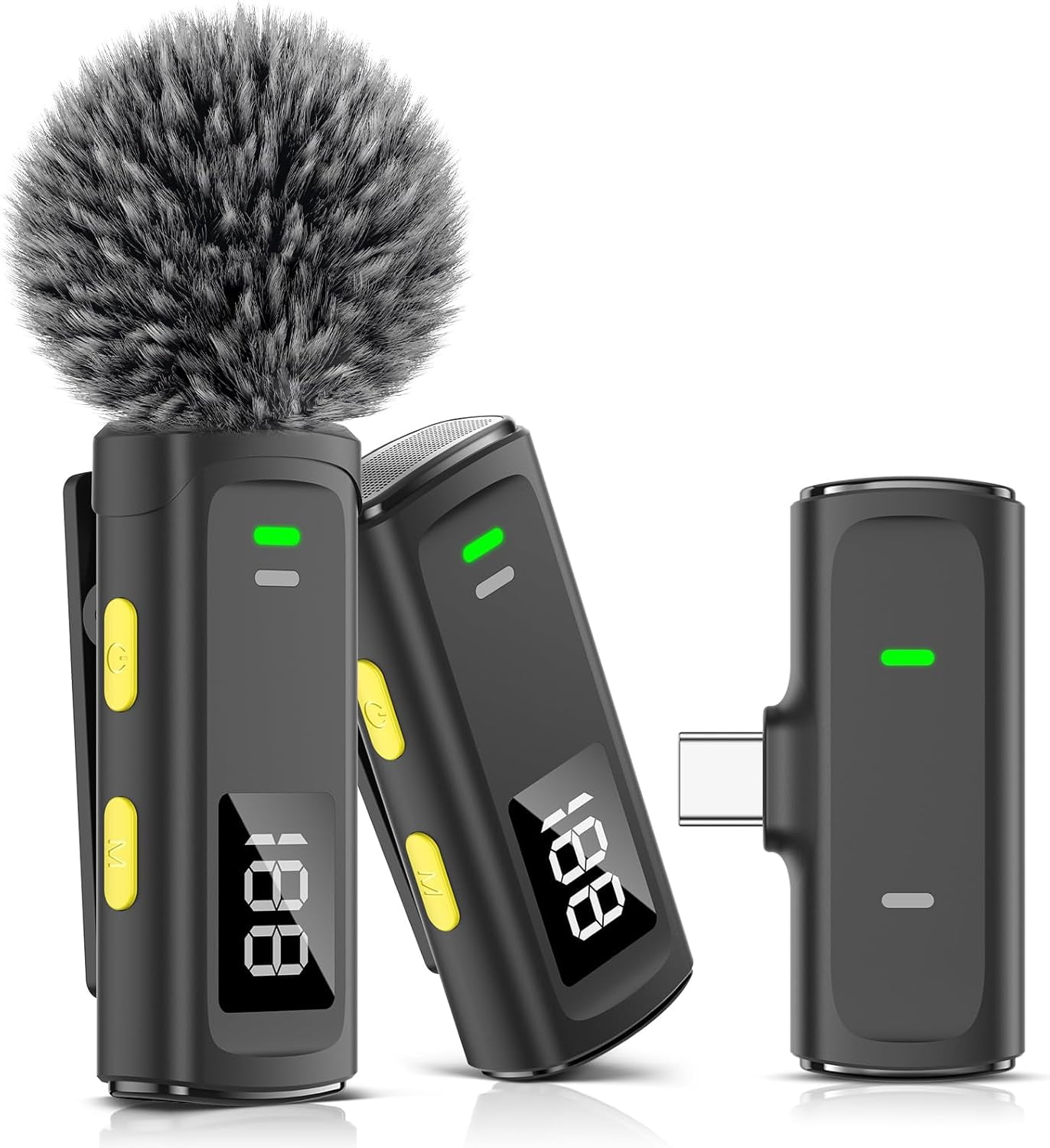 Bunog Wireless Lavalier Microphone for Android Phone, iPhone 15 Series ...