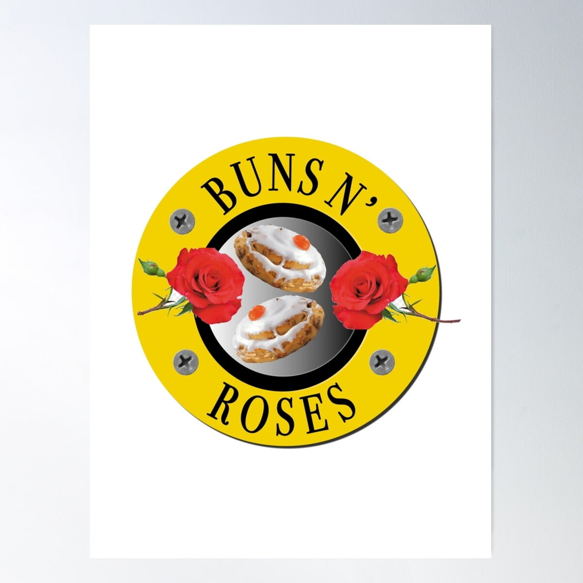 Buns N' Roses Poster Wall Art, Modern Wall Decor For Living Room ...
