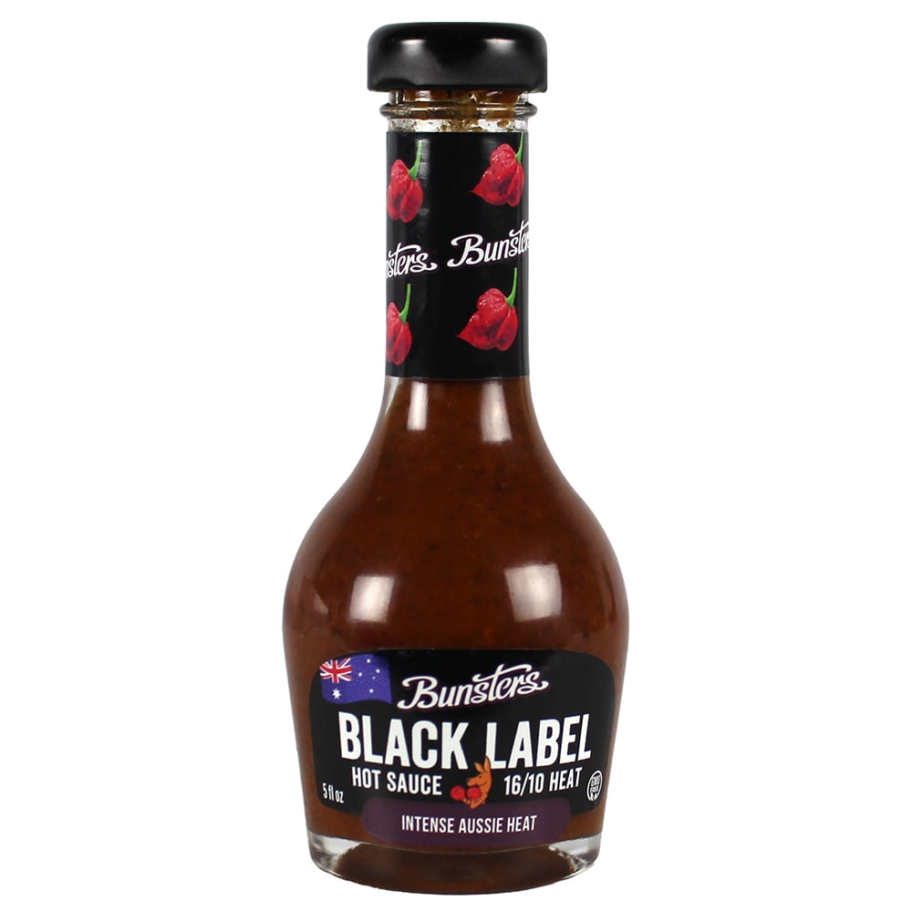 Bunsters Black Label Hot Sauce 16/10 Heat Scorpion Peppers Gluten Free ...