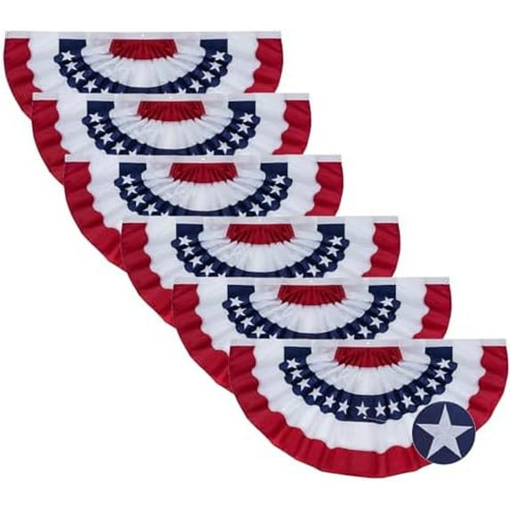 Bunting Flag 3x6 Feet Outdoor (6 PCS), Embroidery Stars American US ...