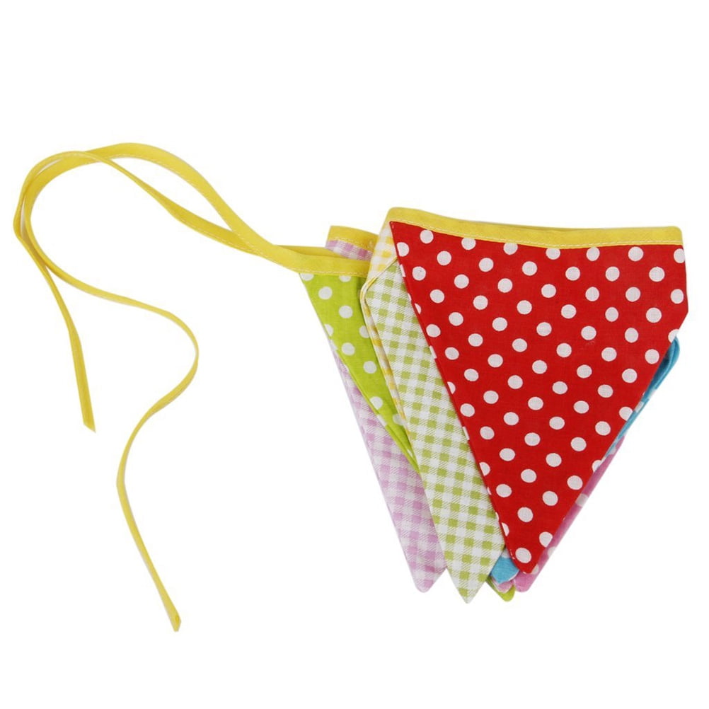 Bunting Triangle Vintage Decor Overlocked Flags Pennant Banner ...