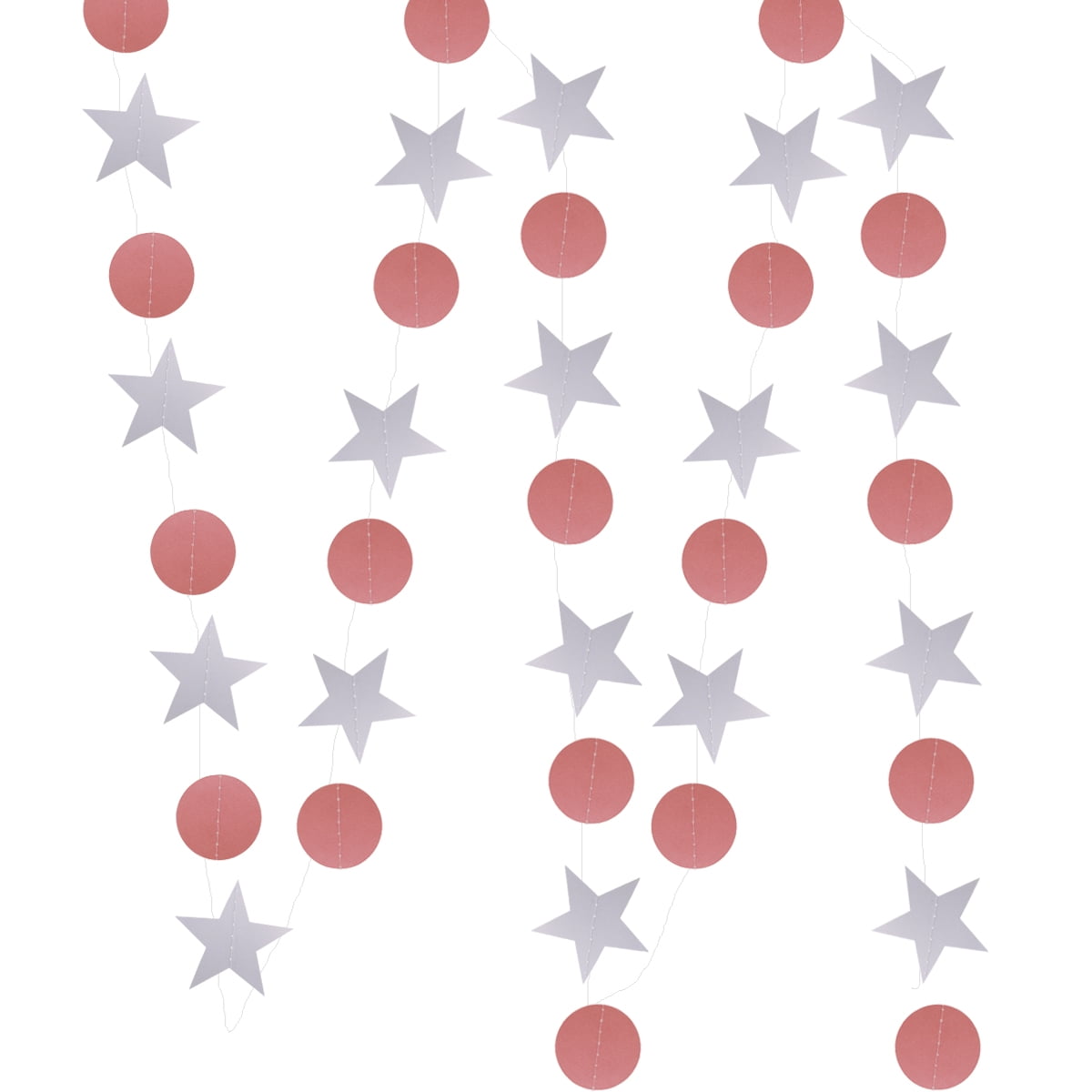 ULTNICE Paper Circle Dots Garland Star Party Decoration Iridescent Pink ...