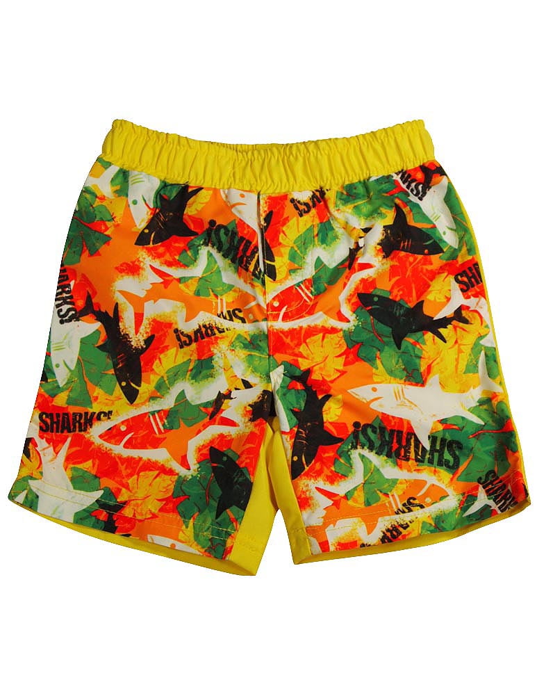 Bunz Kidz Infant Boys Shark Swim Trunks Pool Shorts Yellow Multi 24M ...