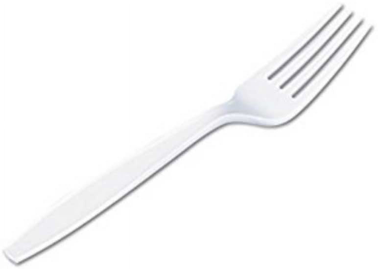 Bunzl Prime Source Polystyrene Extra Heavy Weight Disposable White Fork ...