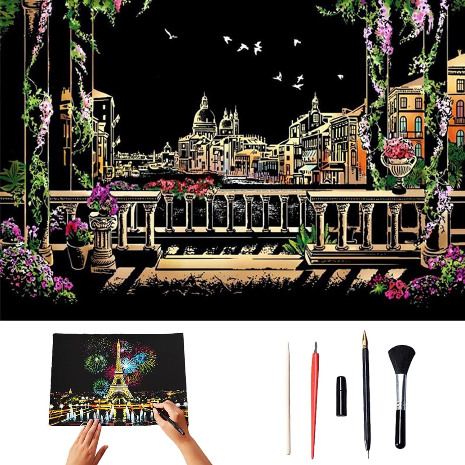 Buoaeoai Scratch Art for Kids & Adults, Colorful Sketches Scratch Off ...