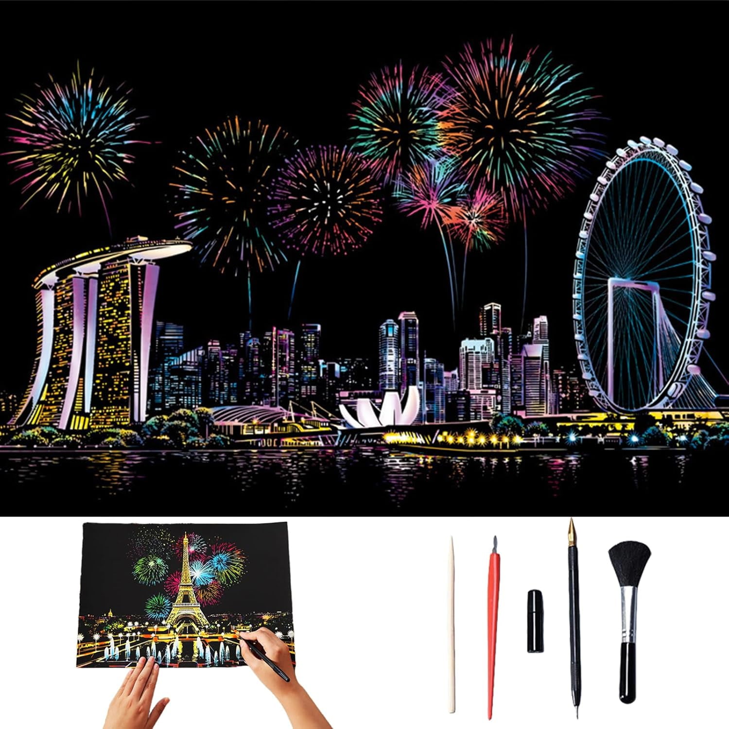 Buoaeoai Scratch Art for Kids & Adults, Colorful Sketches Scratch Off ...