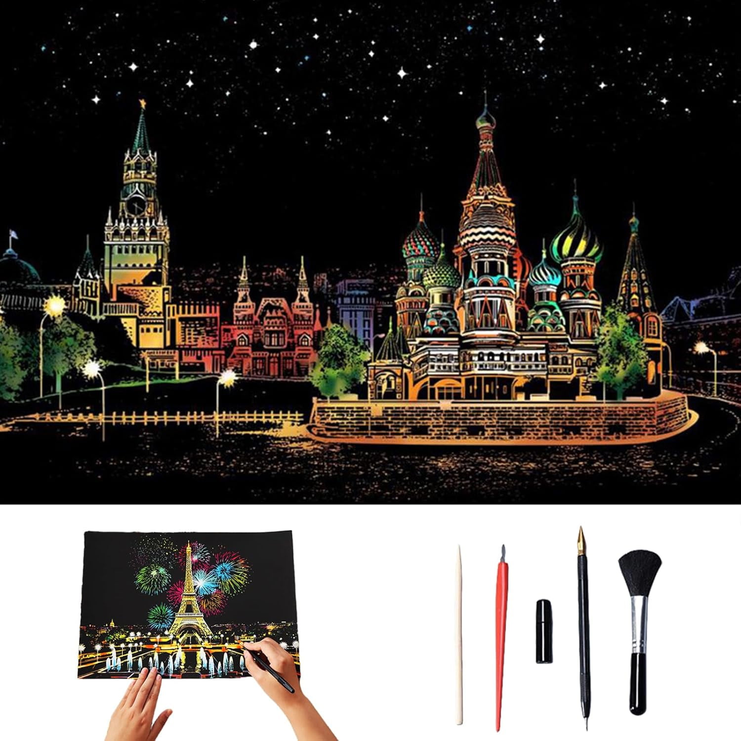 Buoaeoai Scratch Art for Kids & Adults, Colorful Sketches Scratch Off ...