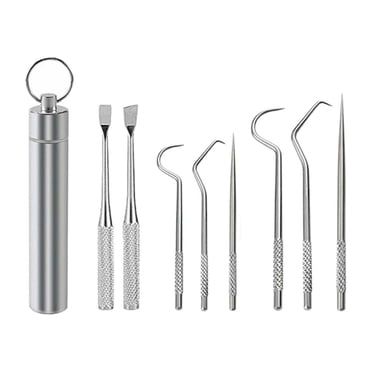 "VIVIDCRAFT Stainless Steel Toothpicks, Reusable Floss Dental Picks for ...