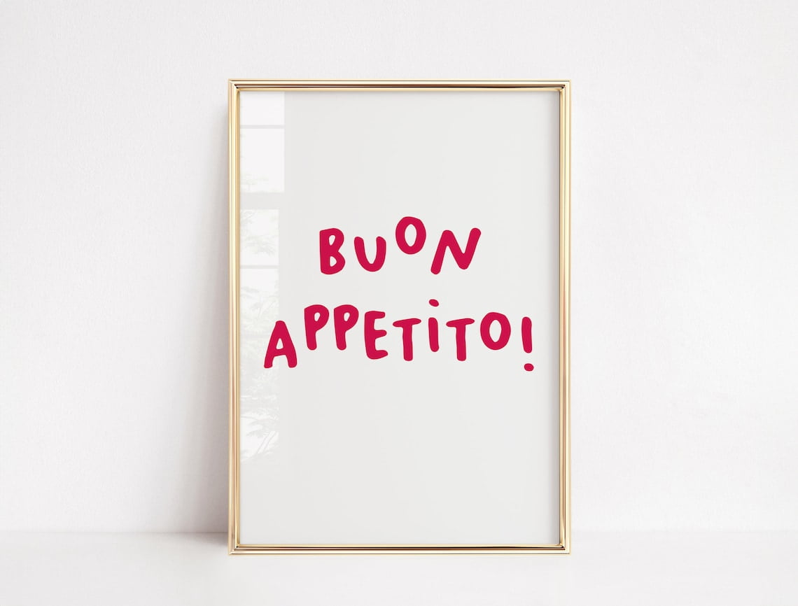 Buon Appetito, Italian Saying, Quote Typography Minimal Simple Home ...