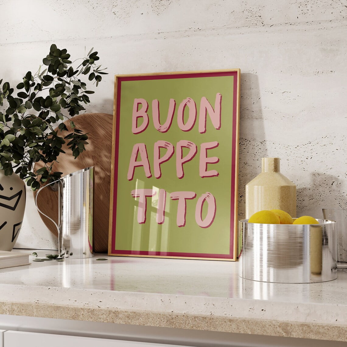 Buon Appetito Poster, Bon Appetit Poster, Modern Kitchen Print ...