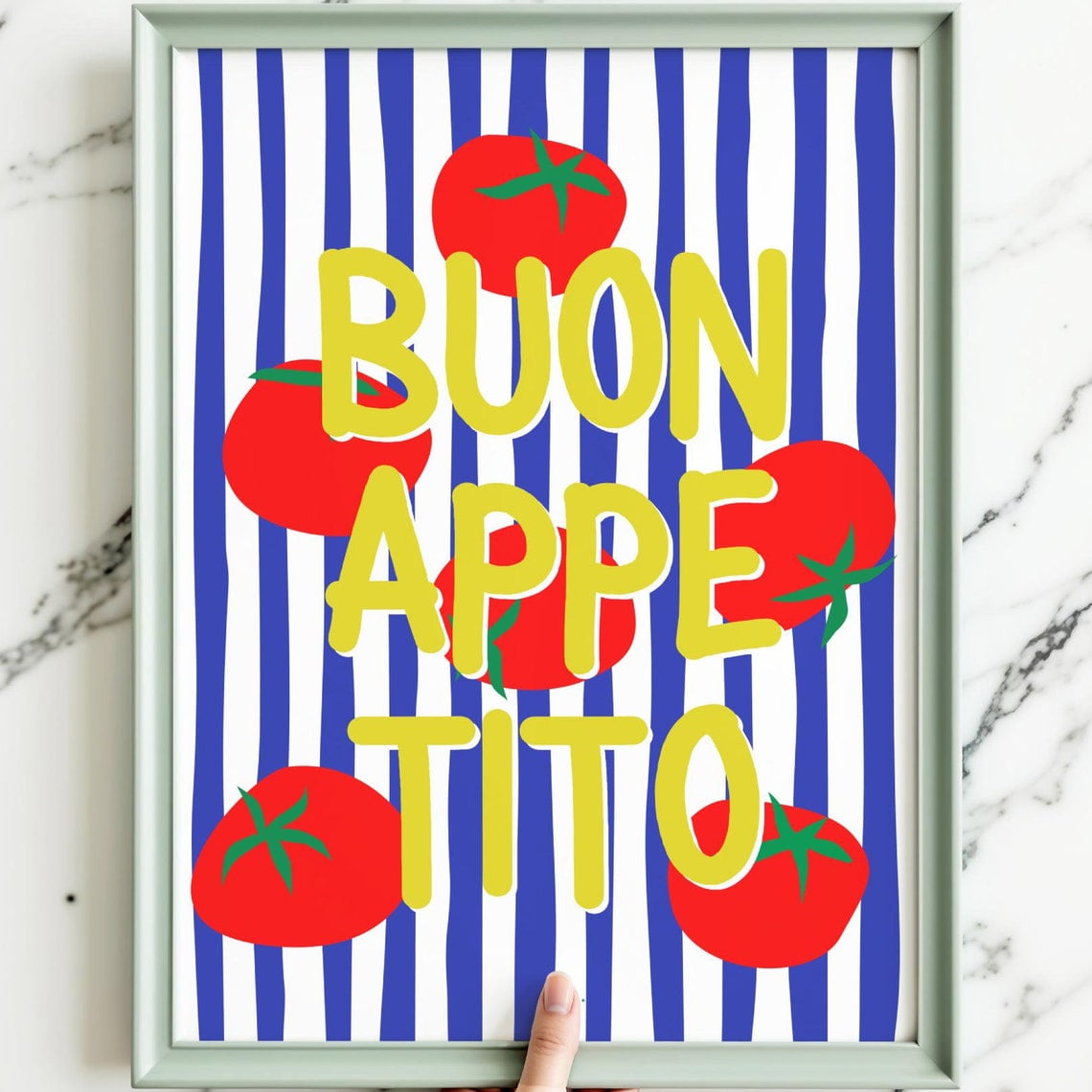 Buon Appetito Print, Italian Typography Poster, Kitchen Pomodoro Food ...