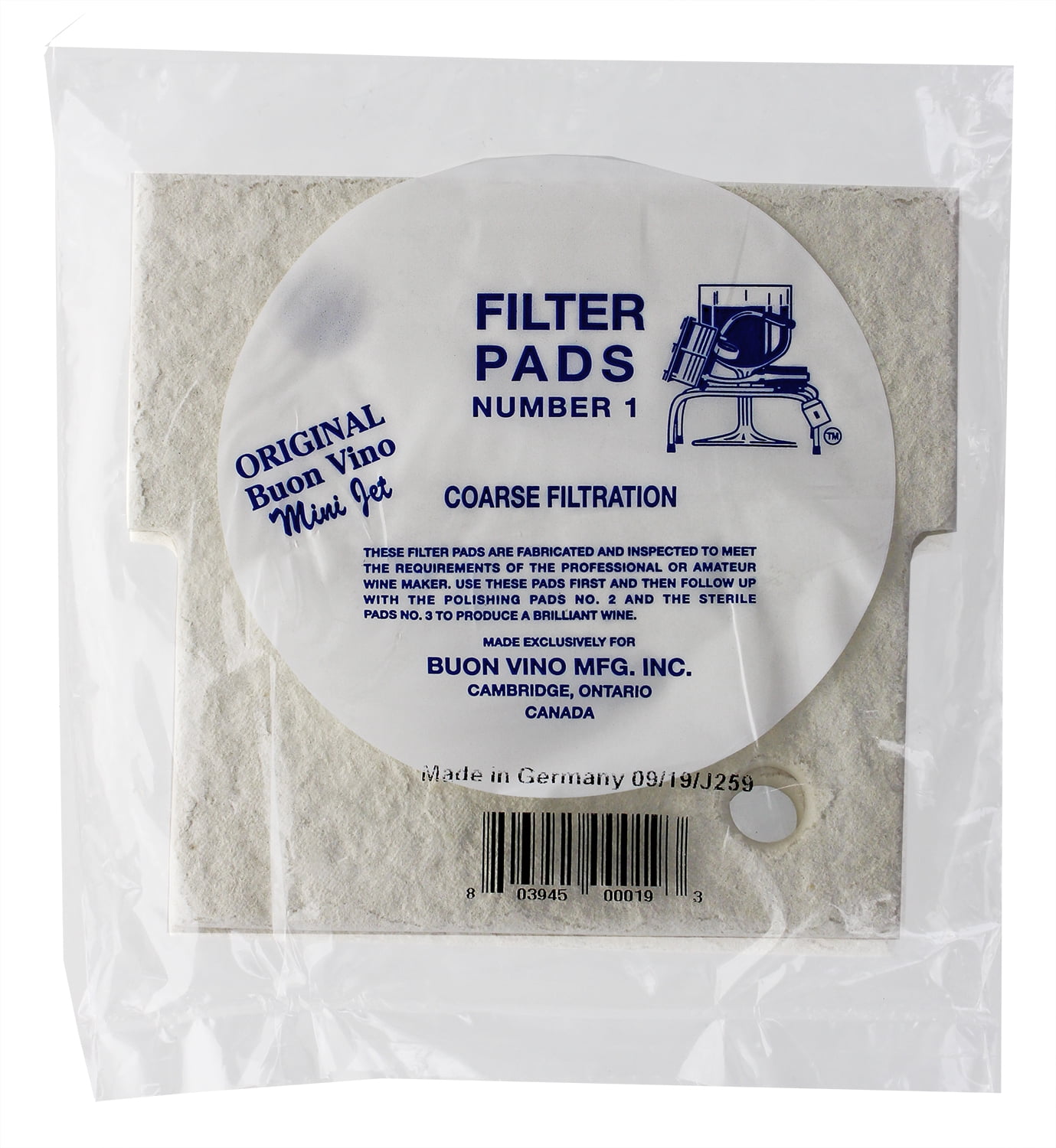 Buon Vino Original Filter Pads-Mini Jet #1 - Walmart.com