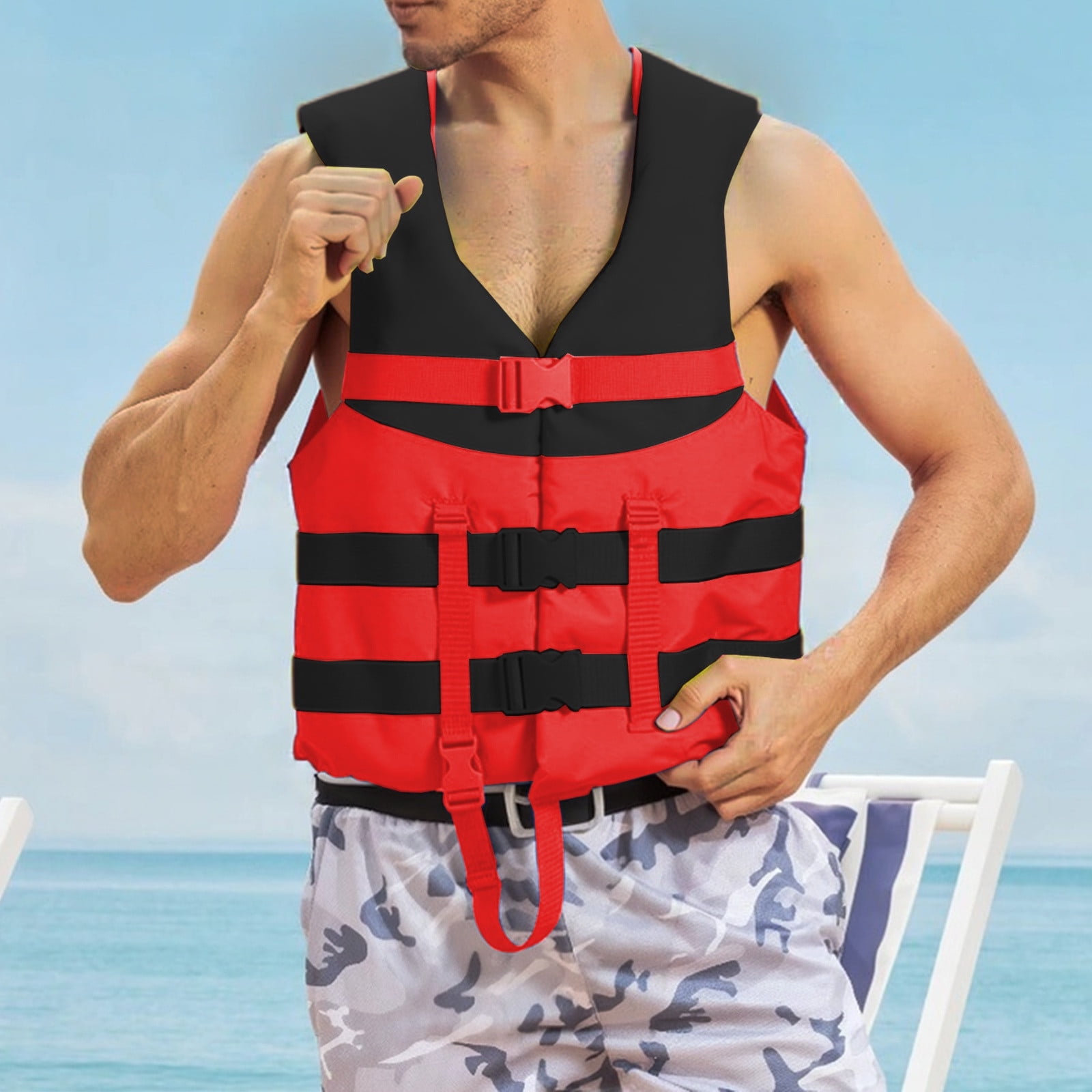 Buoyancy Jackets Adult Swim Reflective Strips Vest Adjustable Straps ...