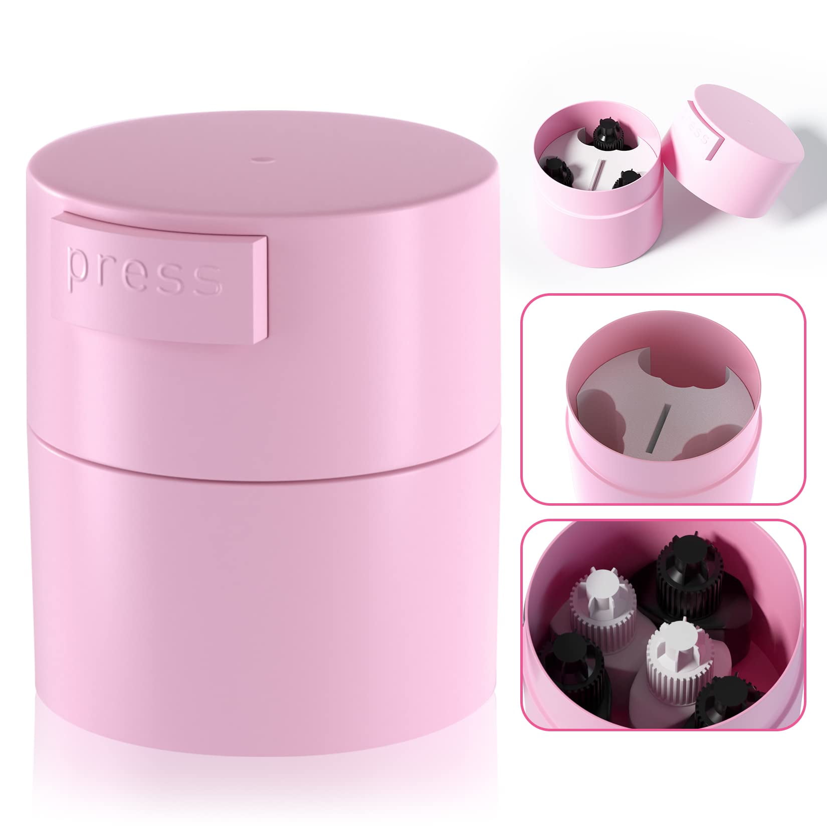 Buqikma Eyelash Glue Storage IFF17 Container, Pink Sealing Extension ...