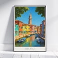 Burano Italy Colorful Canal Poster, Unframed Paper Poster 8x10in ...