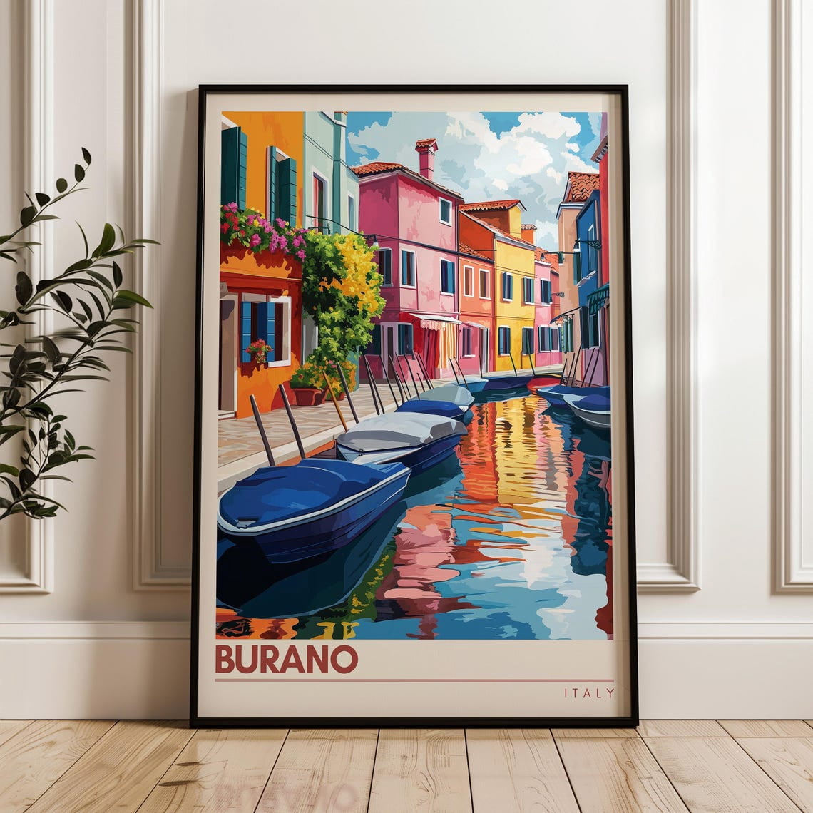 Burano Italy Travel Print, Colorful Island Art Print Unframed Paper ...
