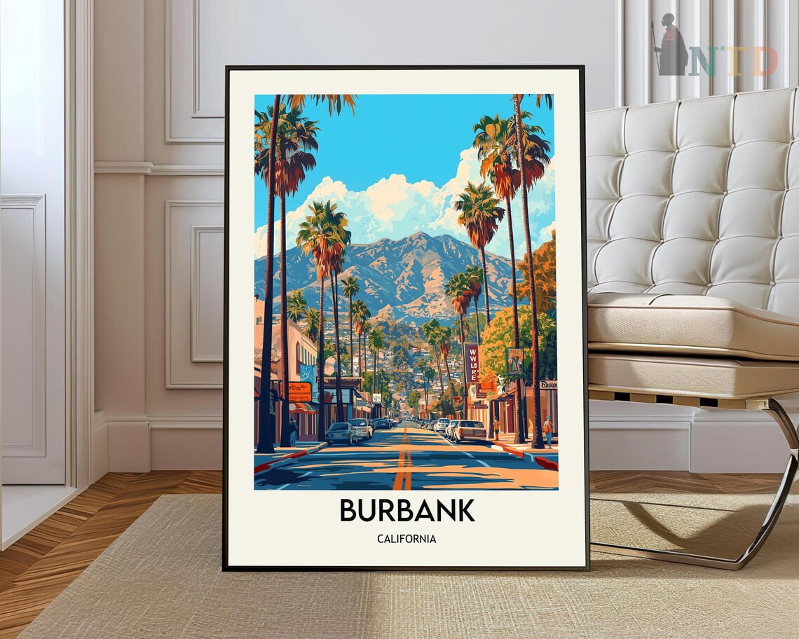 Burbank Print, Burbank Photo Poster, Burbank Travelburbank Map Print ...