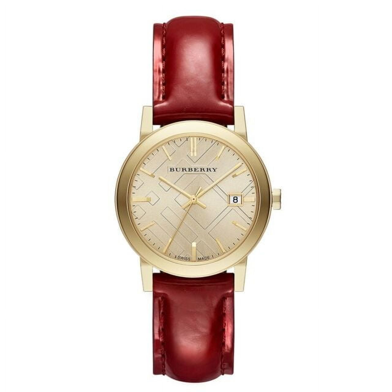 Burberry BU9140 Womens "the City" Gold Plate Red Leather Watch ...