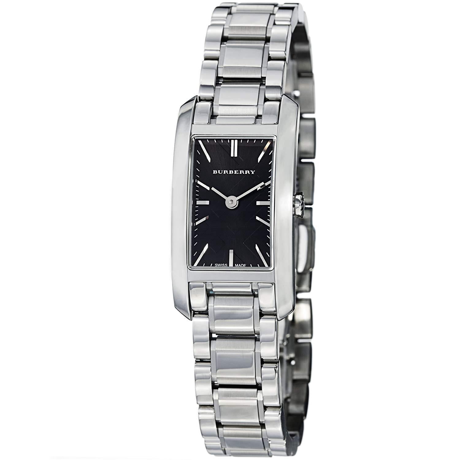 Burberry BU9501 Check Rectangular Black Dial Womens Watch - Walmart.com