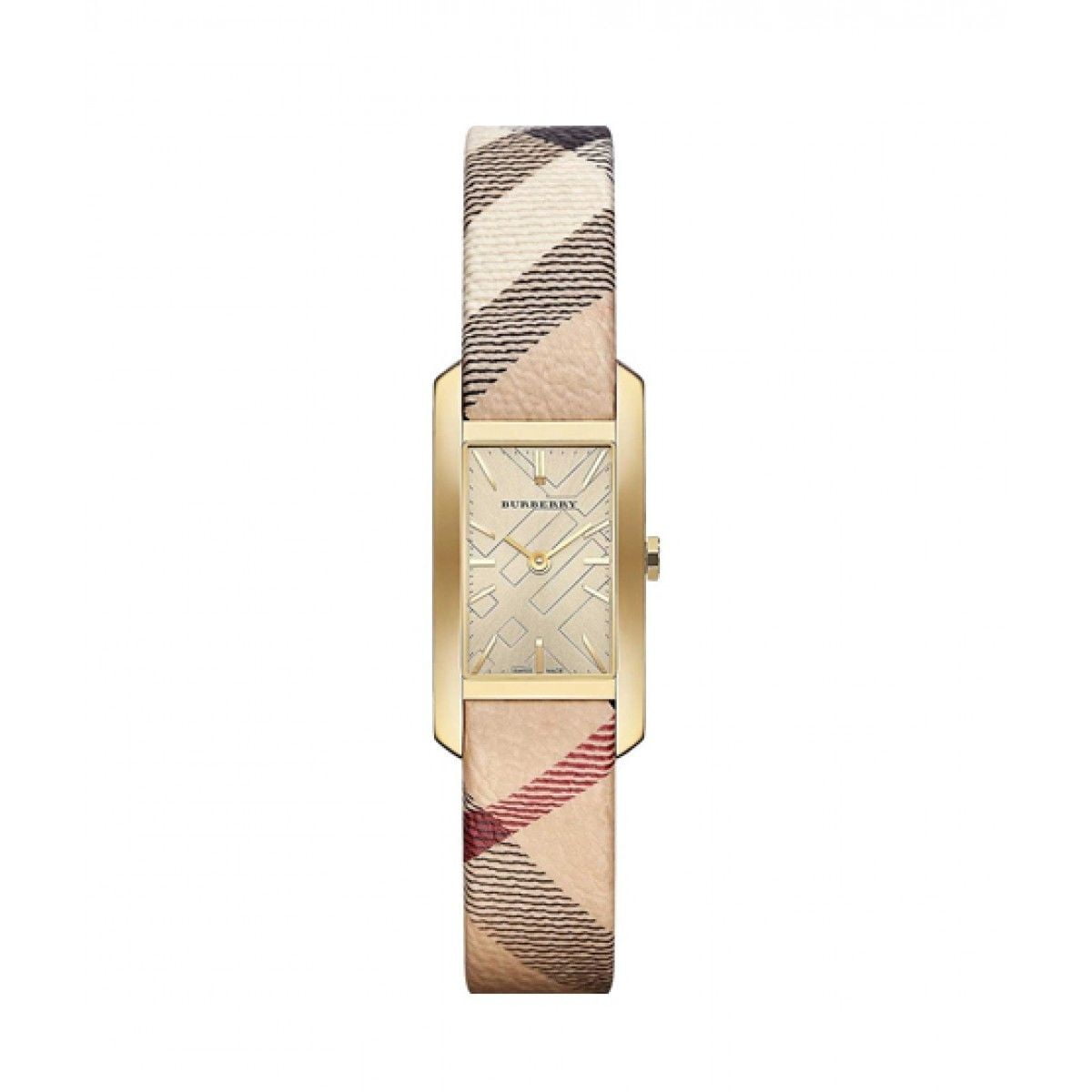 Burberry BU9509 Heritage Gold Swiss Made Leather Womens Watch - Walmart.com