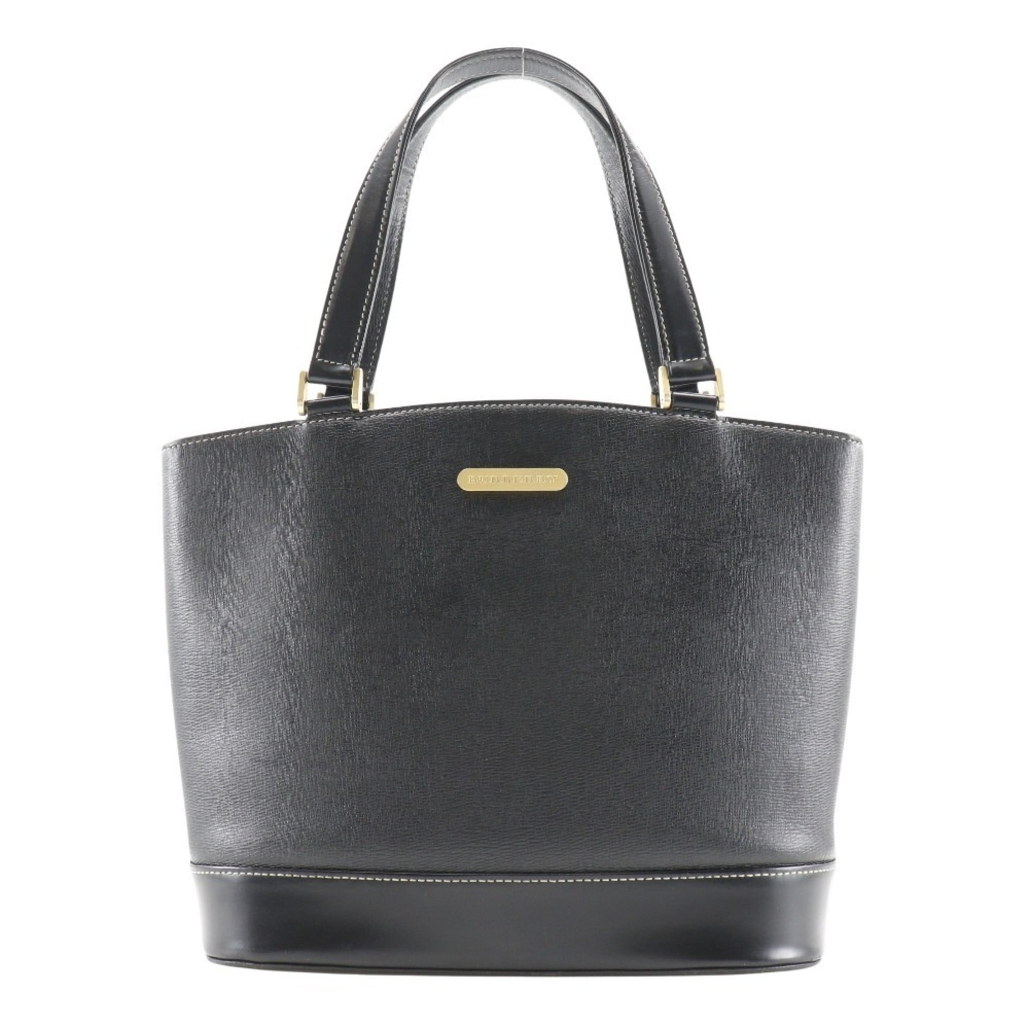 Pre-Owned Burberry BURBERRY Plate Handbag Shadow Horse Tote Bag Calf ...