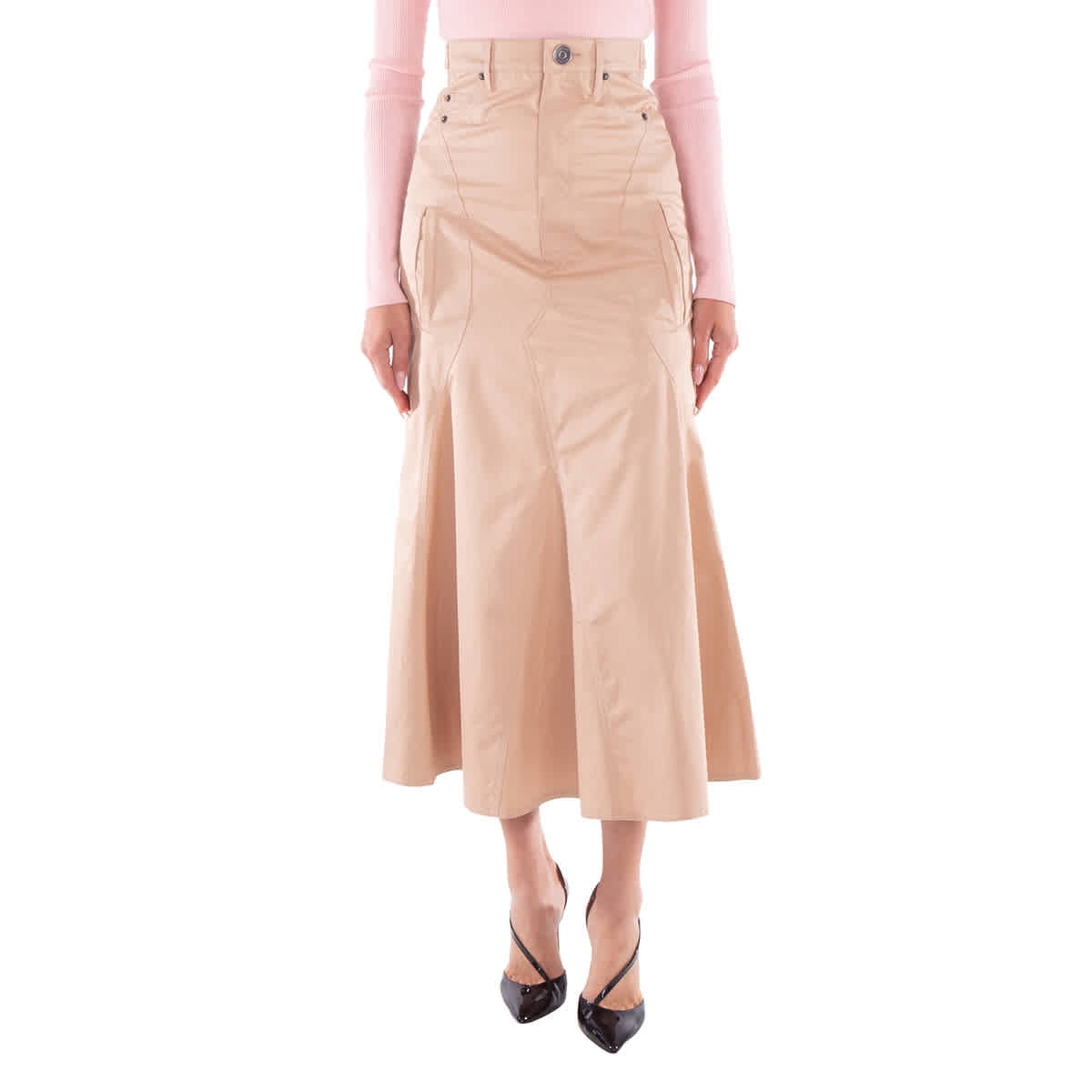 Burberry Cotton Pleated Maxi Skirt, Brand Size 6 ( US Size 4 ...