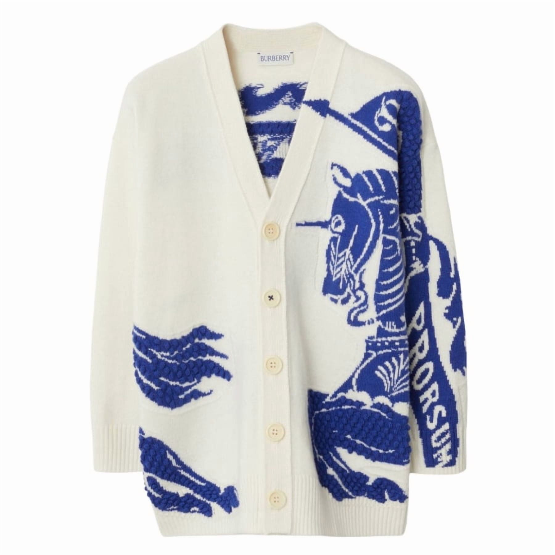 Burberry Equestrian Knight Intarsia-Knit Cardigan, Size 4Y - Walmart.com