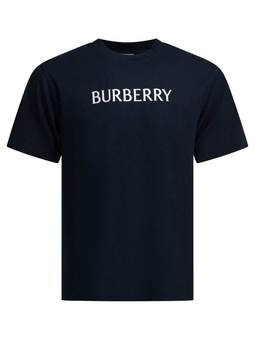 Burberry Fitted Blue Cotton T-Shirt With Embossed Logo (Men's ...