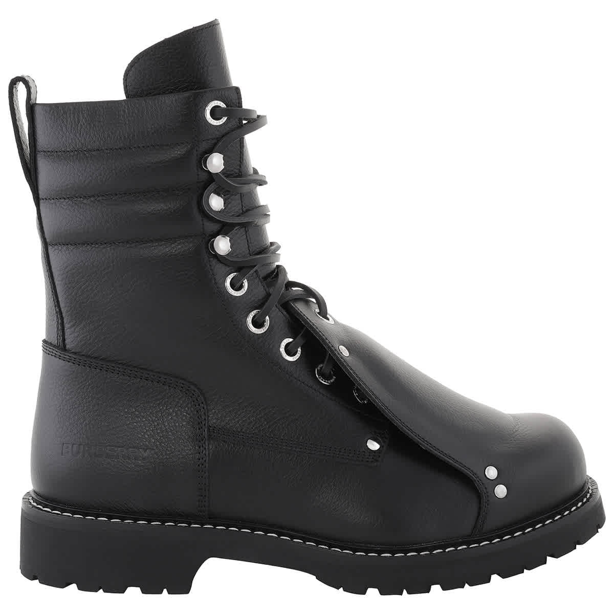 Burberry Lace Guard Detail Leather Ankle Boots, Brand Size 44 (US Size ...