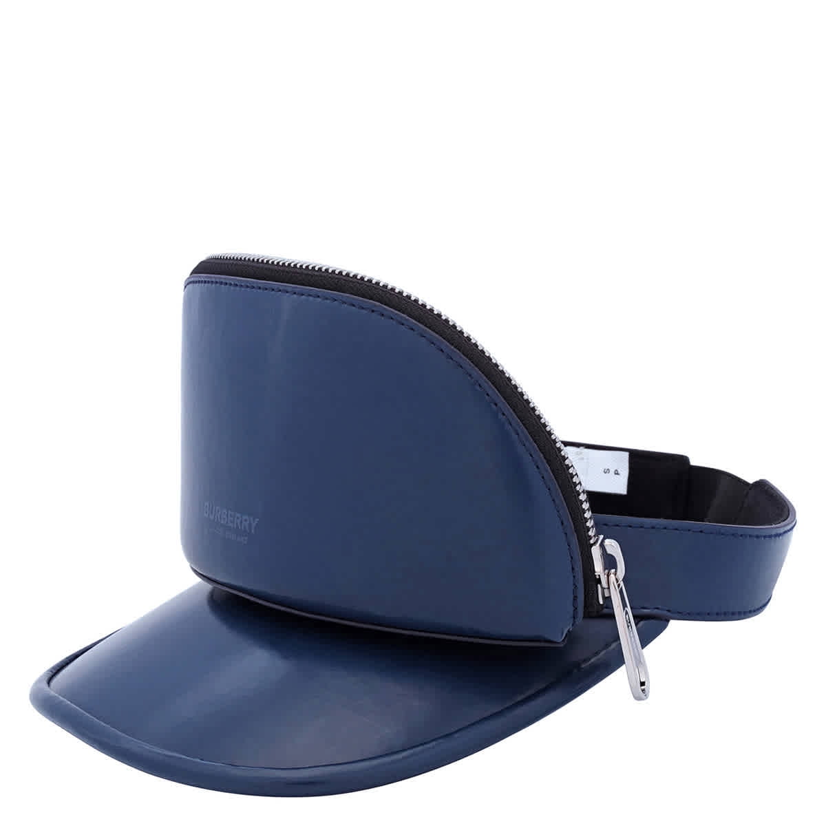 Burberry Ladies Ink Blue Removable Zipper Pocket Vinyl Visor Hat, Size ...