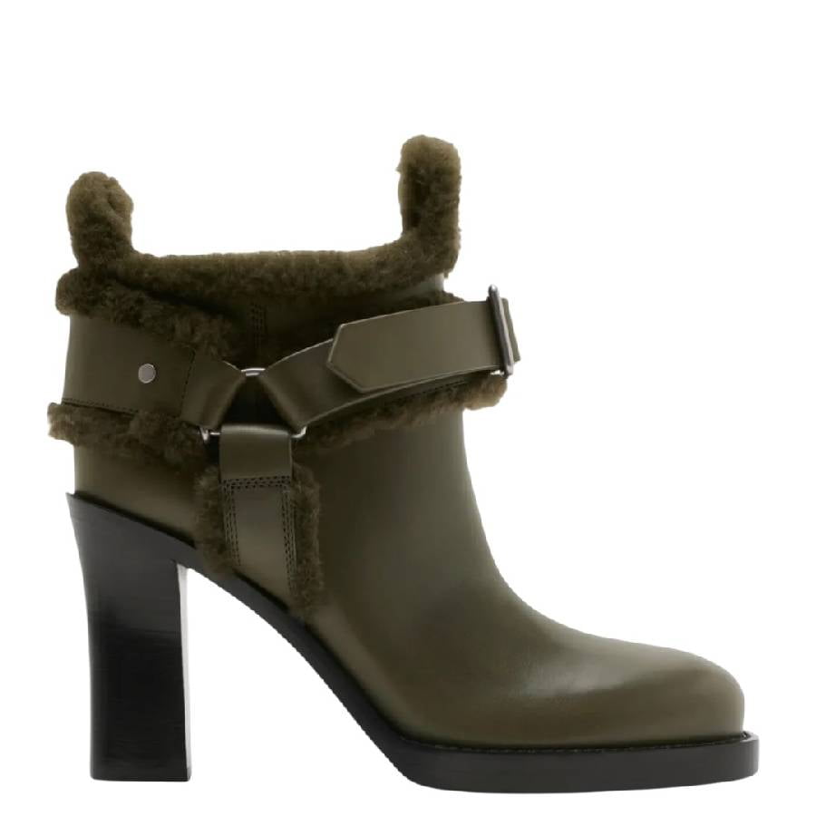 Burberry Leather-shearling Stirrup Boots, Brand Size 36 ( US Size 6 ...