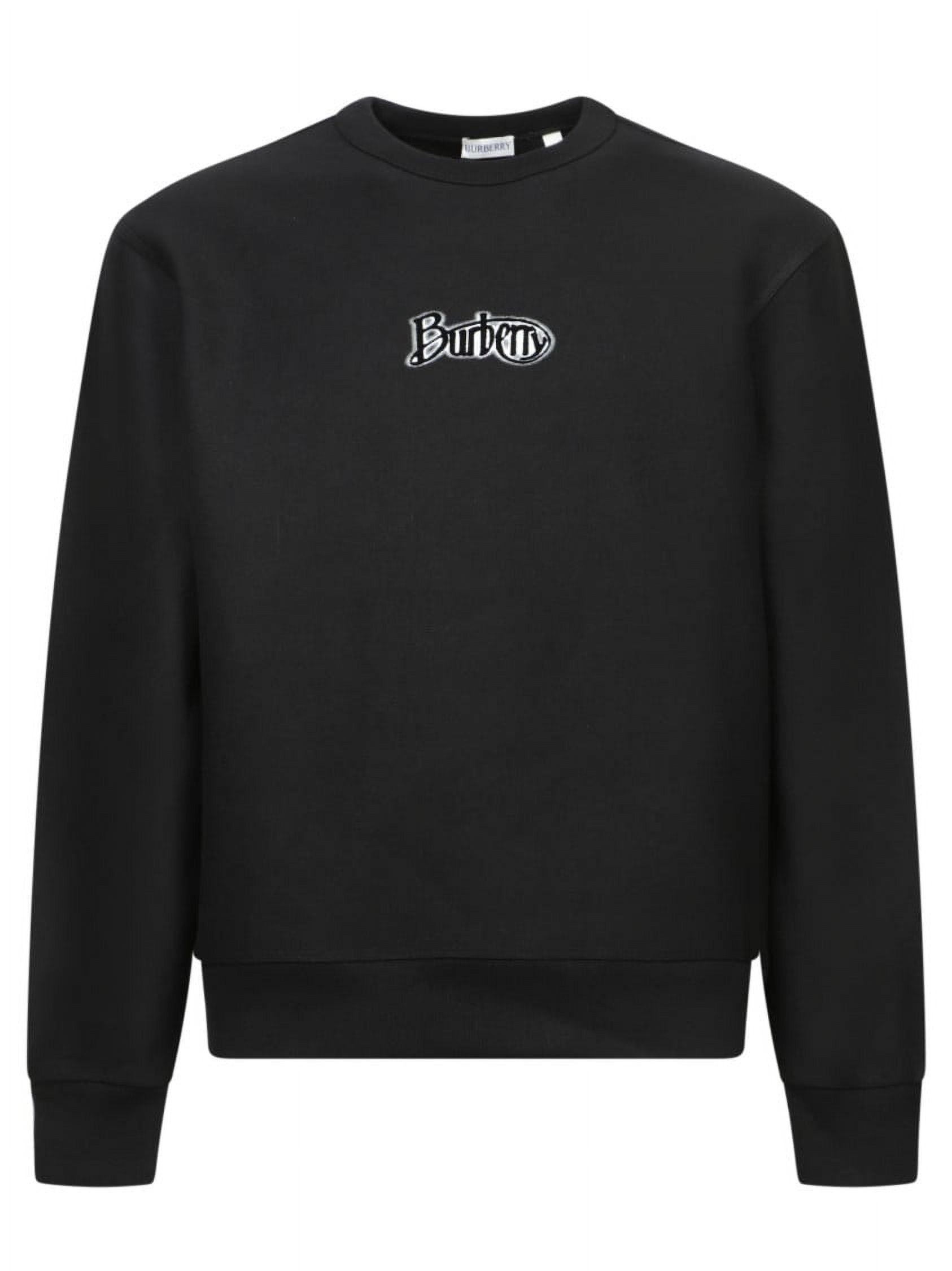 Burberry Men's Black Cotton Blend Logo Print Sweatshirt Black Sizes ...