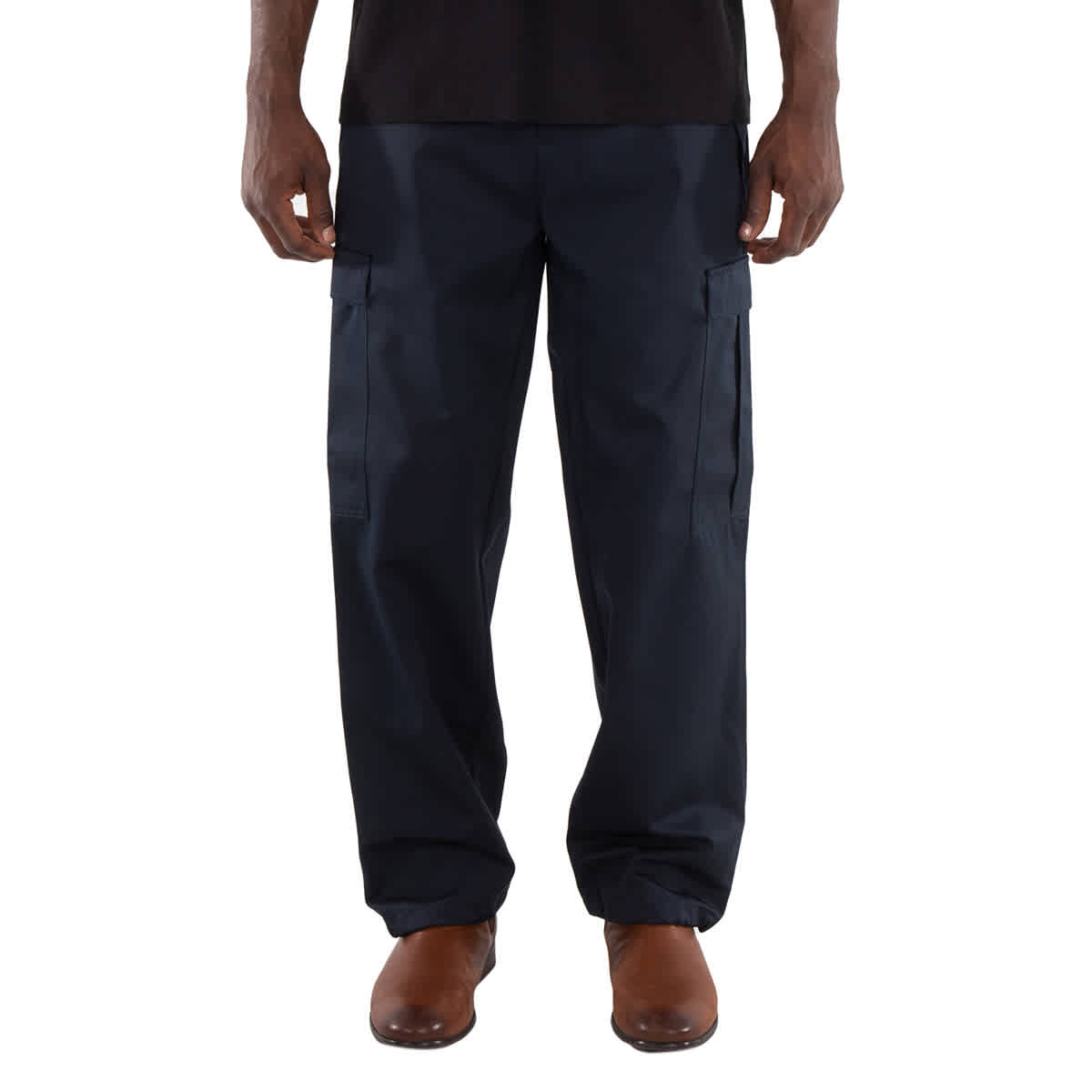 Burberry Men's Dark Charcoal Blue Wool Blend Capleton Work Trousers ...